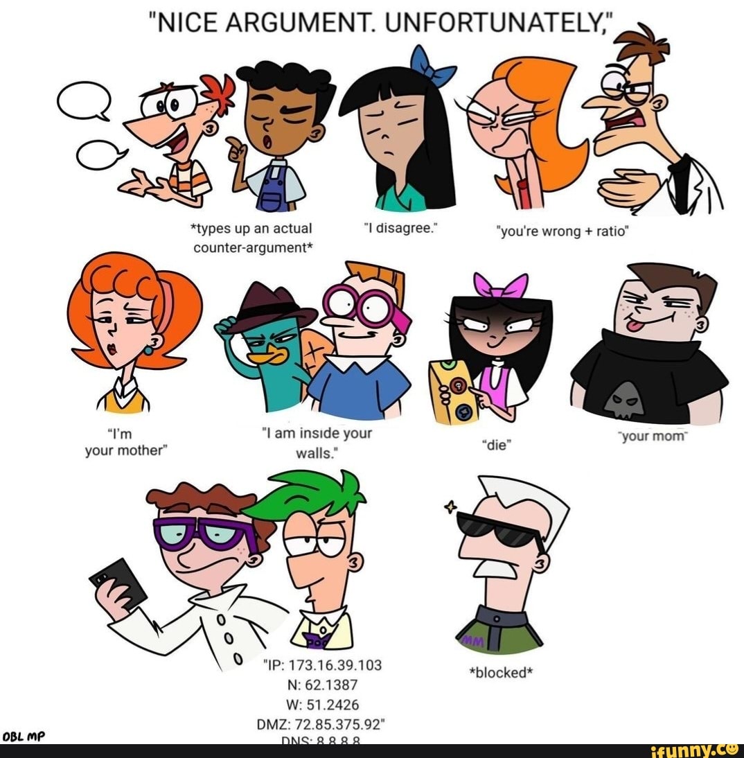 "NICE ARGUMENT. UNFORTUNATELY; LAS *types up an actual disagree." "you're wrong + ratio ...