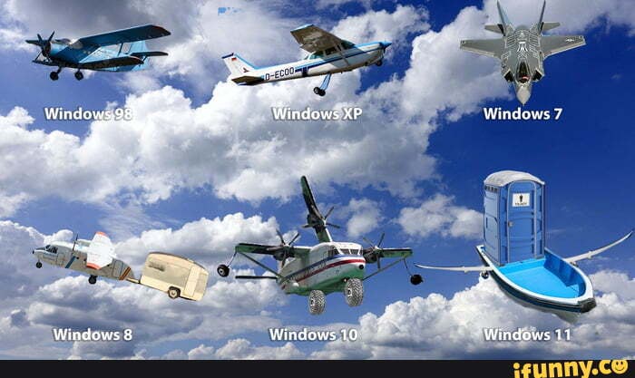 Windows XP Windows 7 ms. y Windows Windows 10 Windows 117 - iFunny Brazil