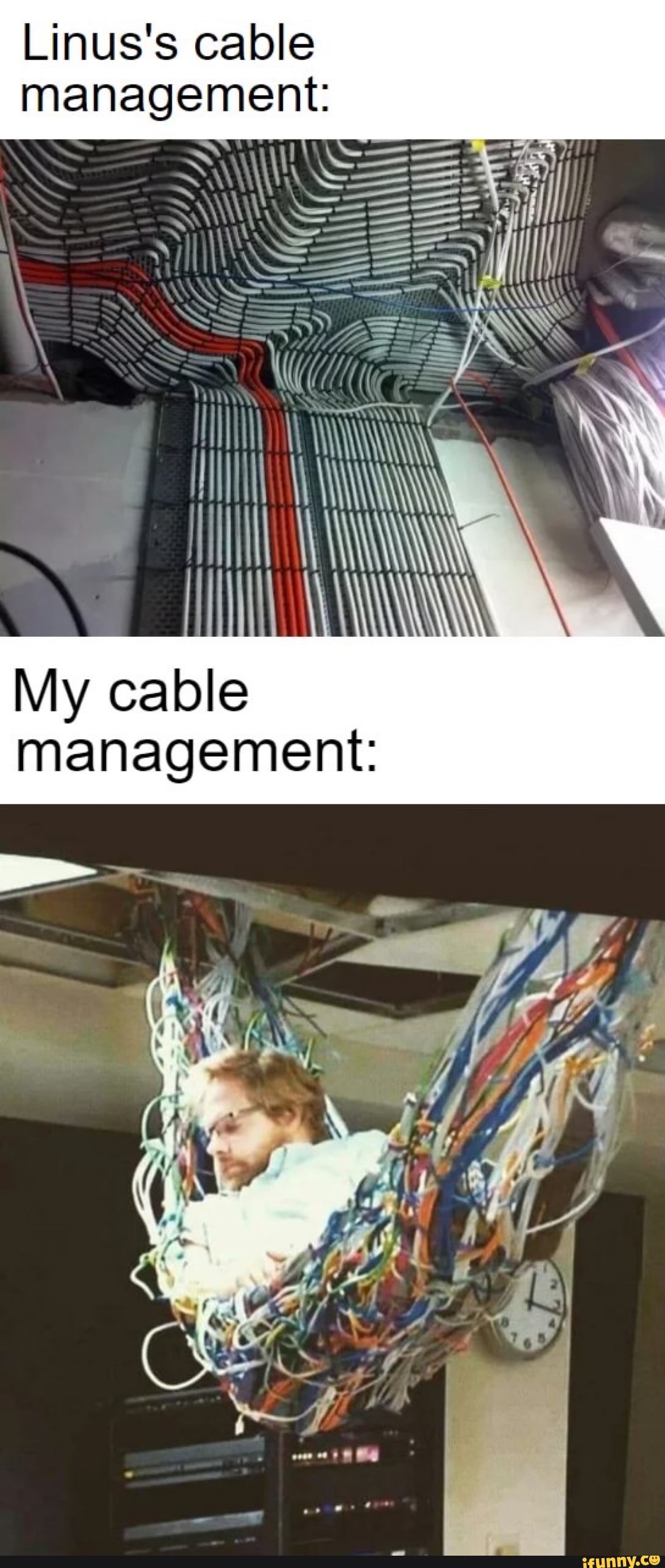 Linus's cable management: My cable management: Al - iFunny Brazil