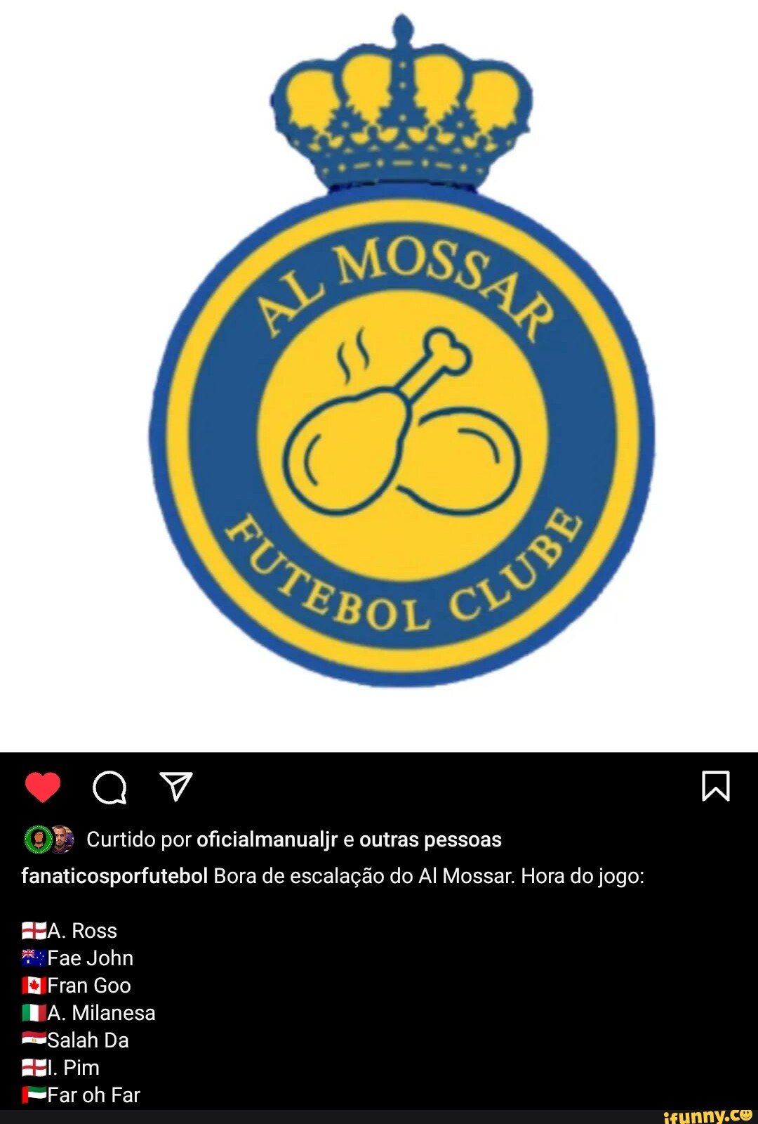 Curtido por oficialmanualjr e outras pessoas IN fanaticosporfutebol ...