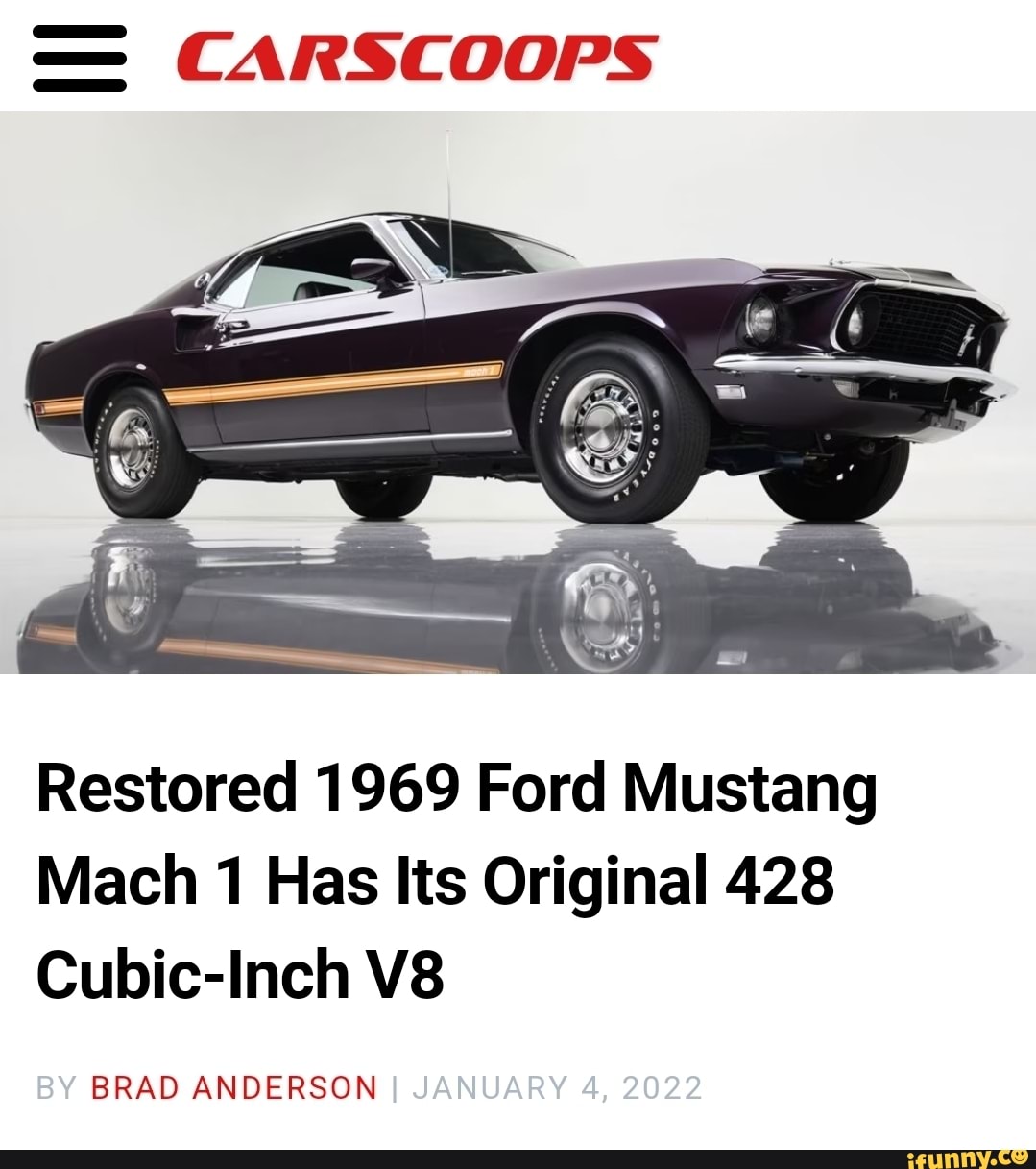 SS CARSCOOPS Restored 1969 Ford Mustang Mach 1 Has Its Original 428 ...