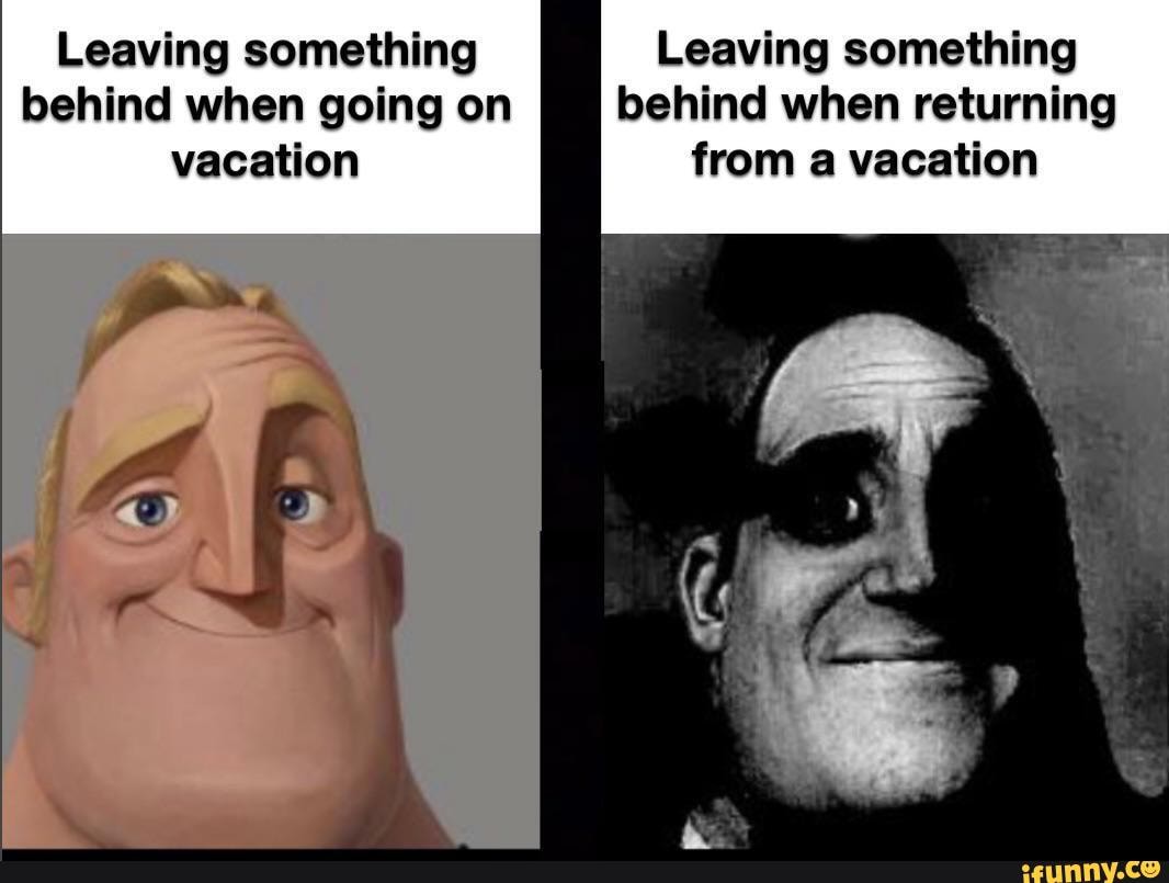 Meme dump - Leaving something behind when going on vacation Leaving ...