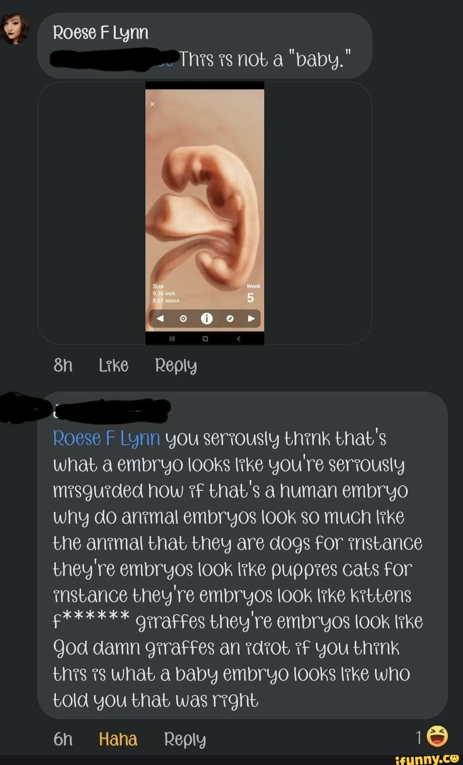 Roese Lynn ThiS 78 Ob a "baby," Reply Roese F Lynn you serrously think ...