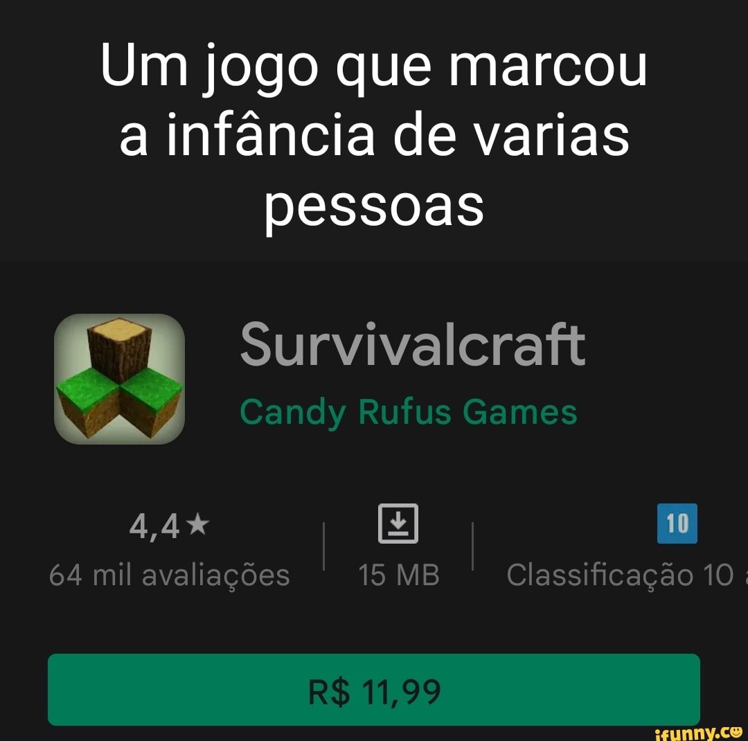 Um jogo que marcou a infância de varias pessoas Survivalcraft Candy ...