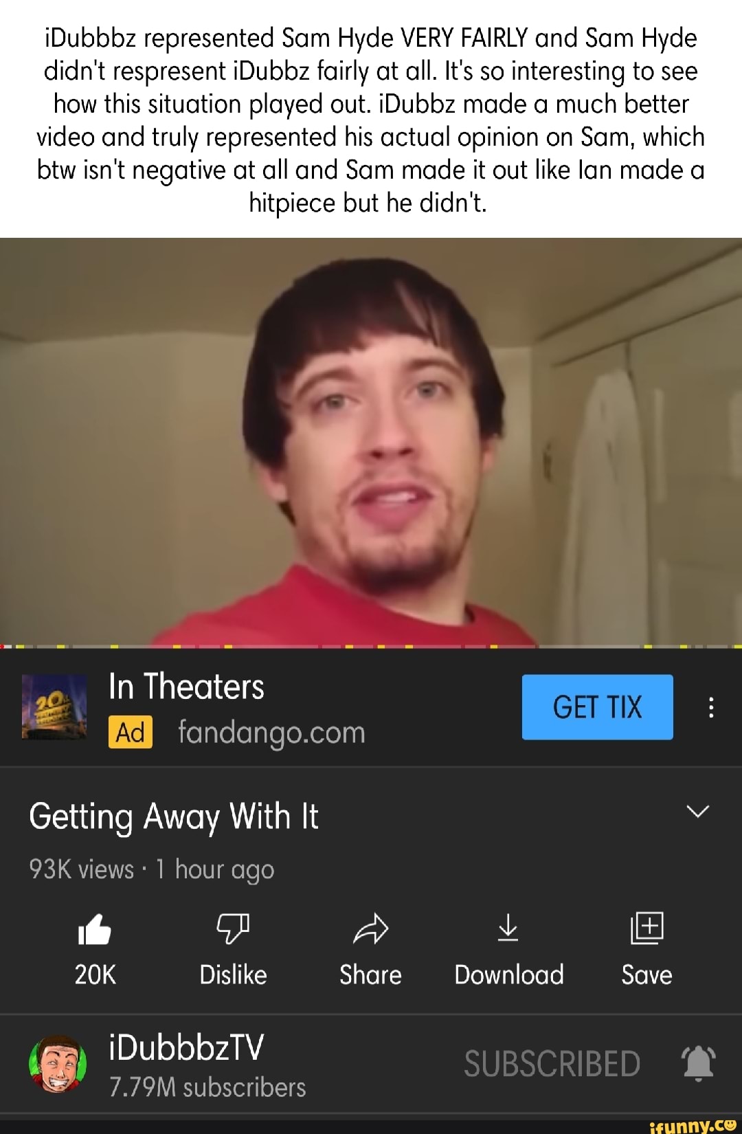 IDubbbz represented Sam Hyde VERY FAIRLY and Sam Hyde didn't respresent ...