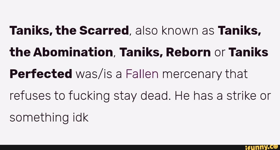 Taniks, the Scarred, also known as Taniks, the Abomination, Taniks ...