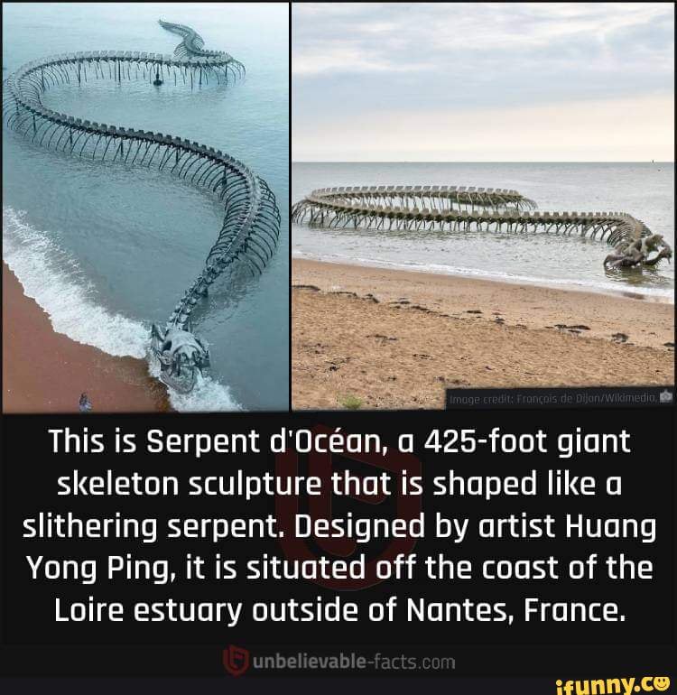 This is Serpent d'Ocean, a 425-foot giant skeleton sculpture that is ...
