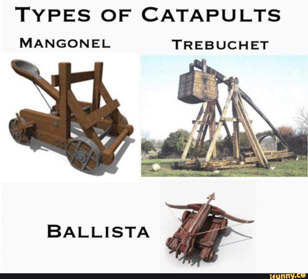 TYPES OF CATAPULTS MANGONEL BALLISTA - iFunny Brazil