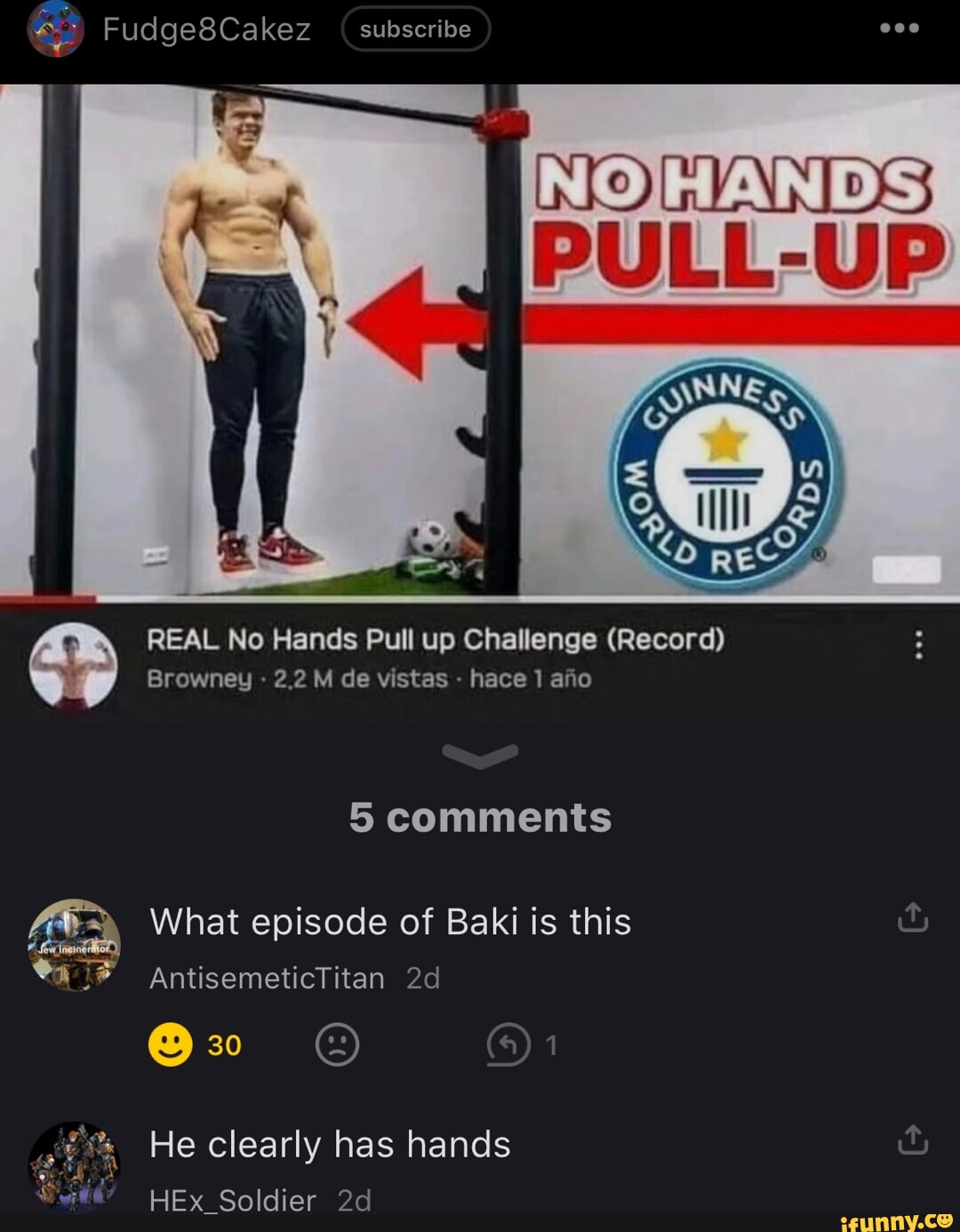 & Fudge8Cakez subscribe NOJHANDS REAL No Hands Pull up Challenge ...