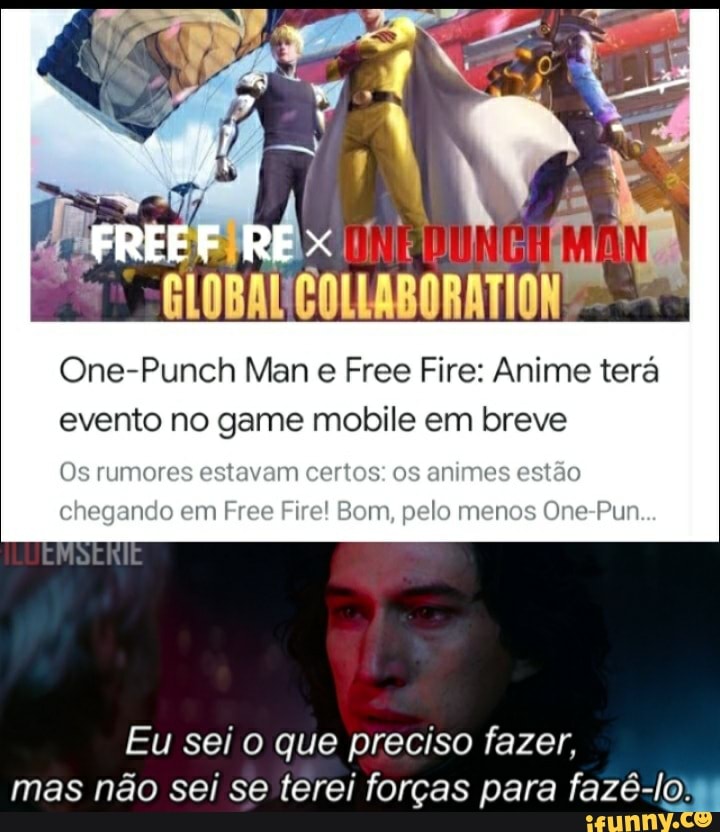 EN, FREEF RE One-Punch Man e Free Fire: Anime terá evento no game ...