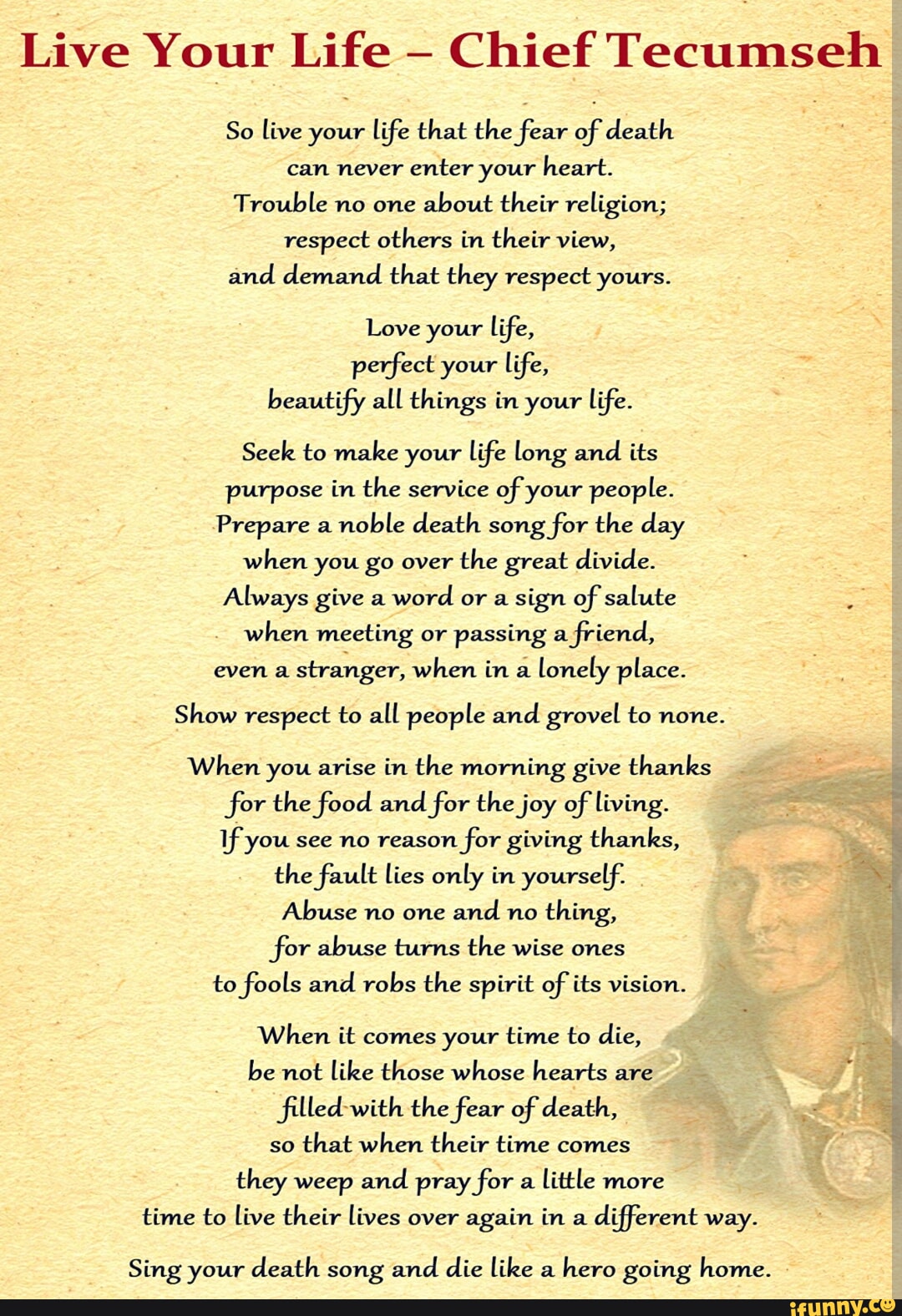 Chief Tecumseh Death Song