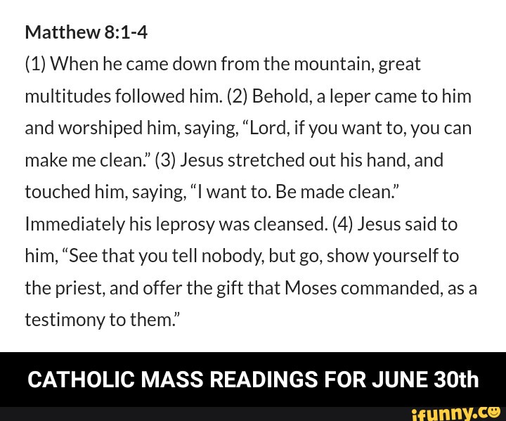 Matthew 8 1 4