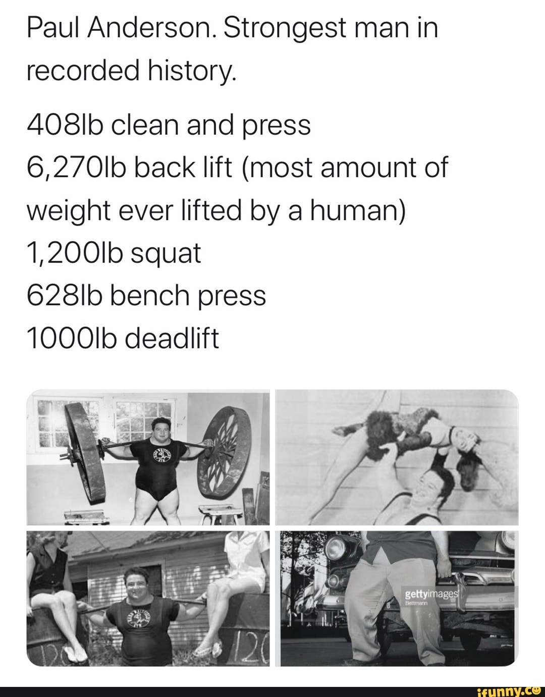 Paul Anderson. Strongest man in recorded history. 408Ib clean and press ...