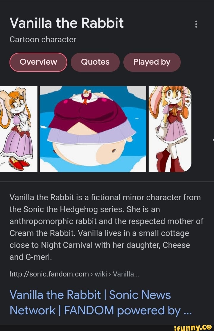 Vanilla the Rabbit Cartoon character Quotes Played by Vanilla the ...