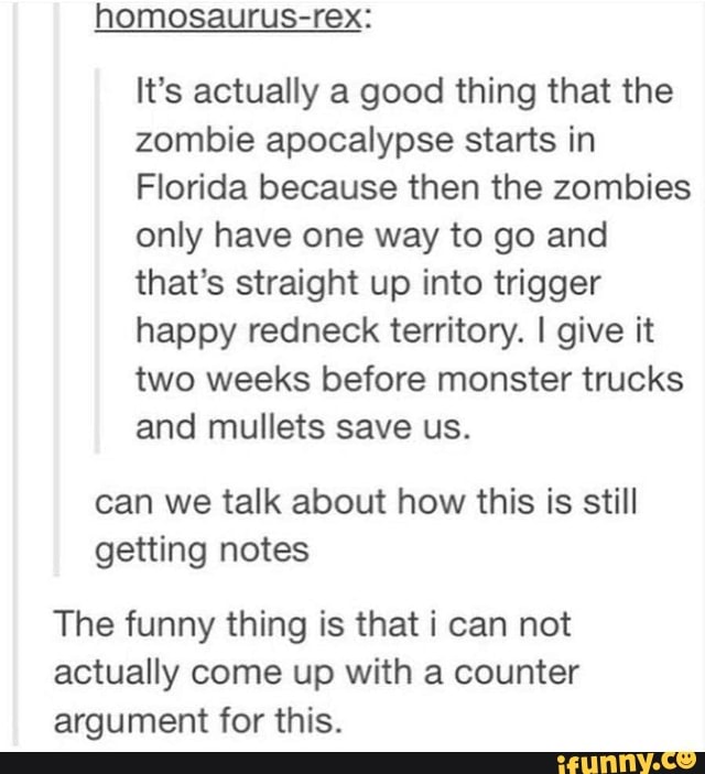 Homosaurus-rex: It's actually a good thing that the zombie apocalypse ...