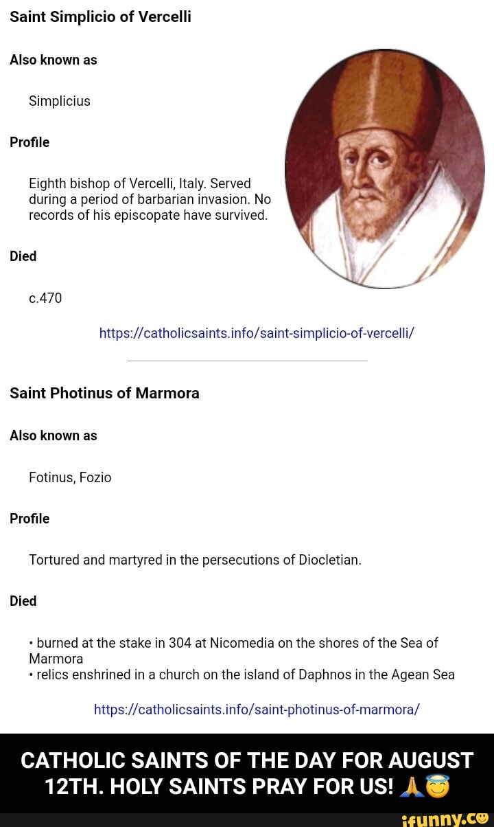 Saint Simplicio of Vercelli Also known as Simplicius Profile Eighth ...