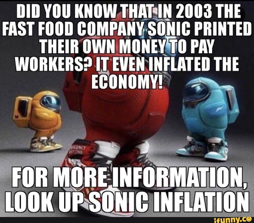 DID YOU KNOW THAT IN 2003 THE FAST FOOD COMPANY SONIC PRINTED THEIR OWN ...
