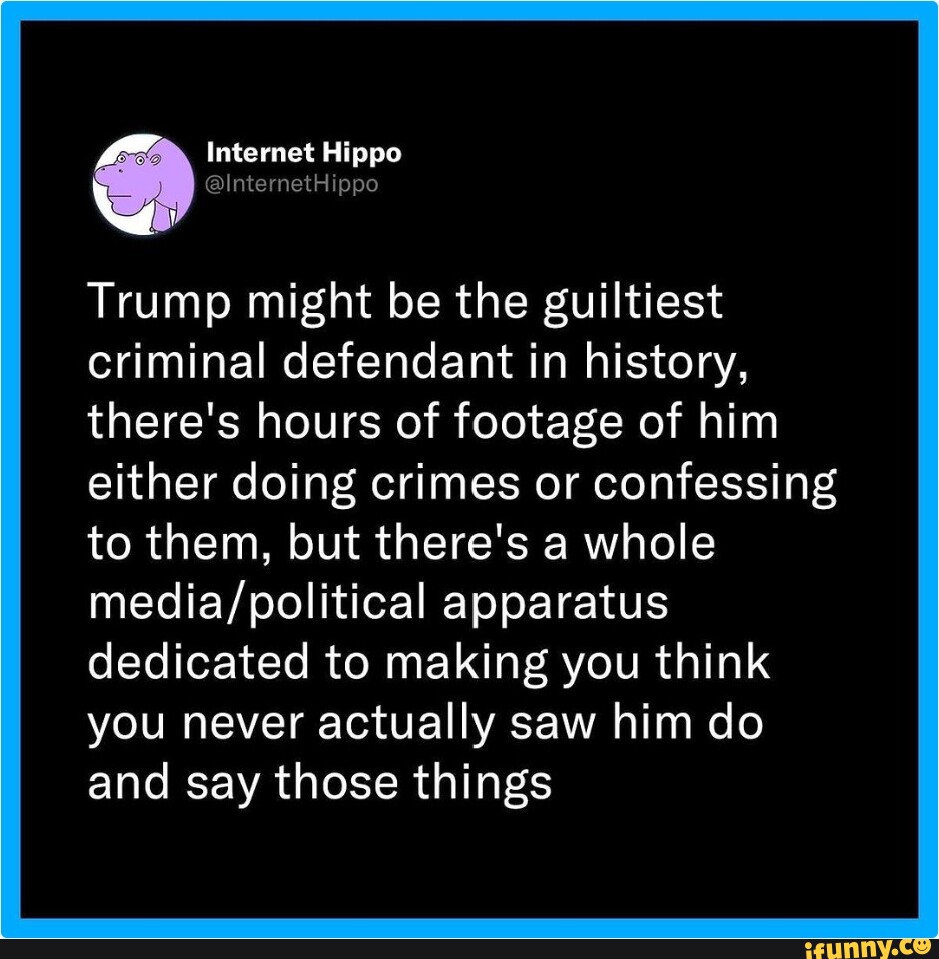 Internet Hippo Trump might be the guiltiest criminal defendant in ...