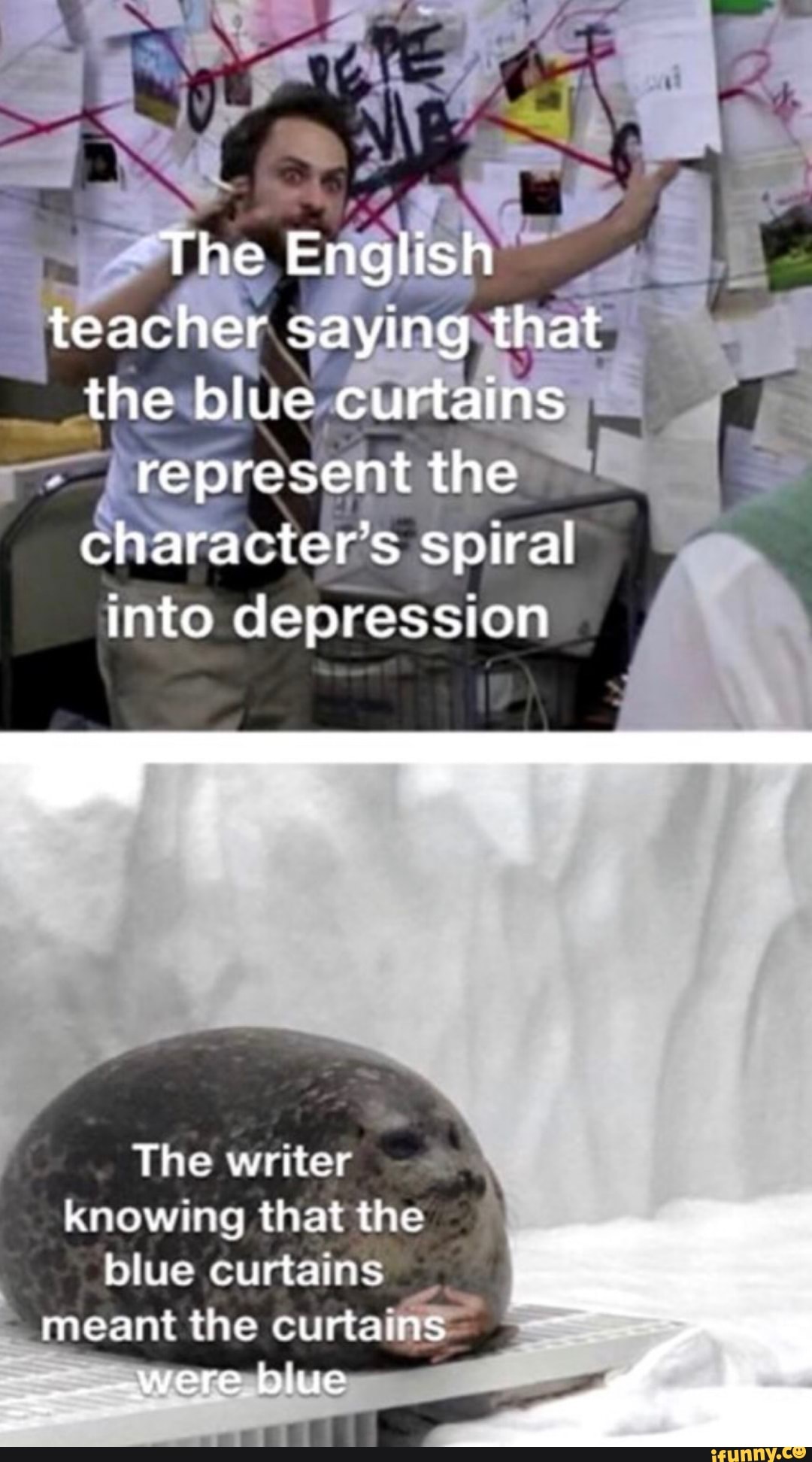 English Teacher Meme Blue