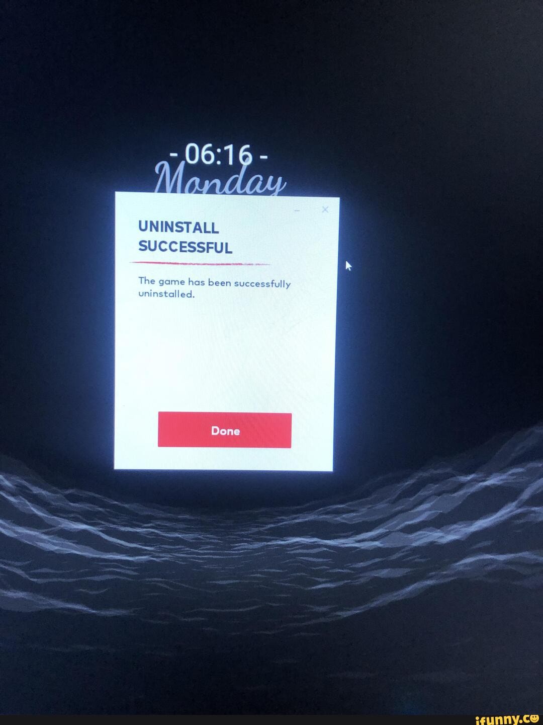 UNINSTALL SUCCESSFUL The game has been suceessfully uninstalled ...