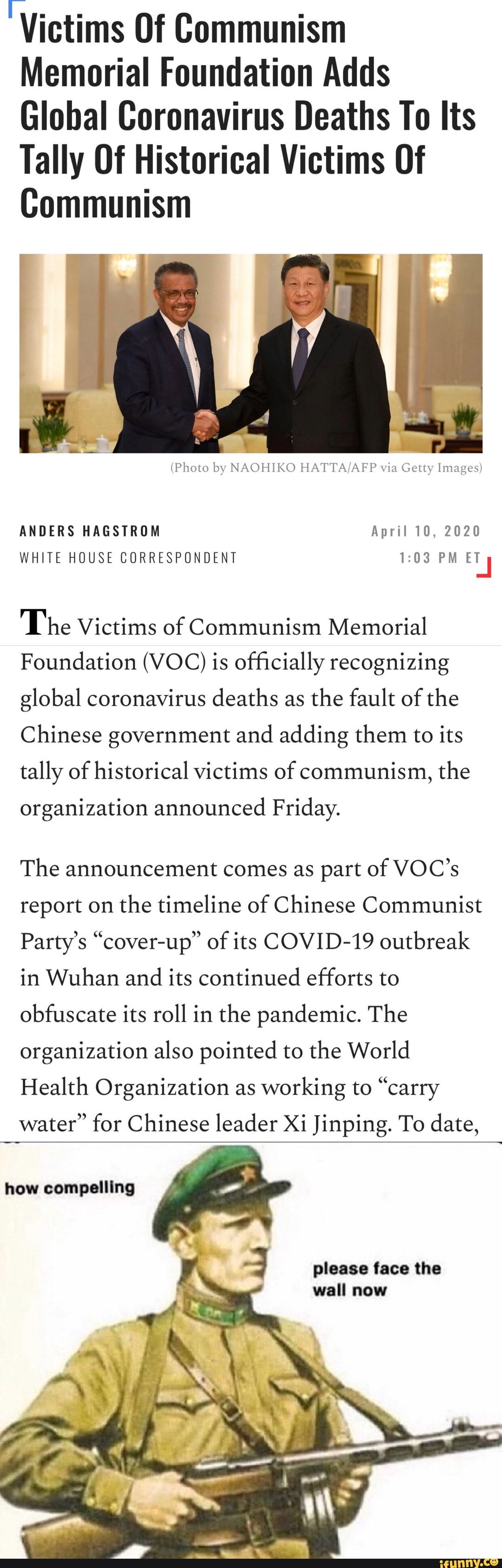 'Victims Of Communism Memorial Foundation Adds Global Coronavirus ...