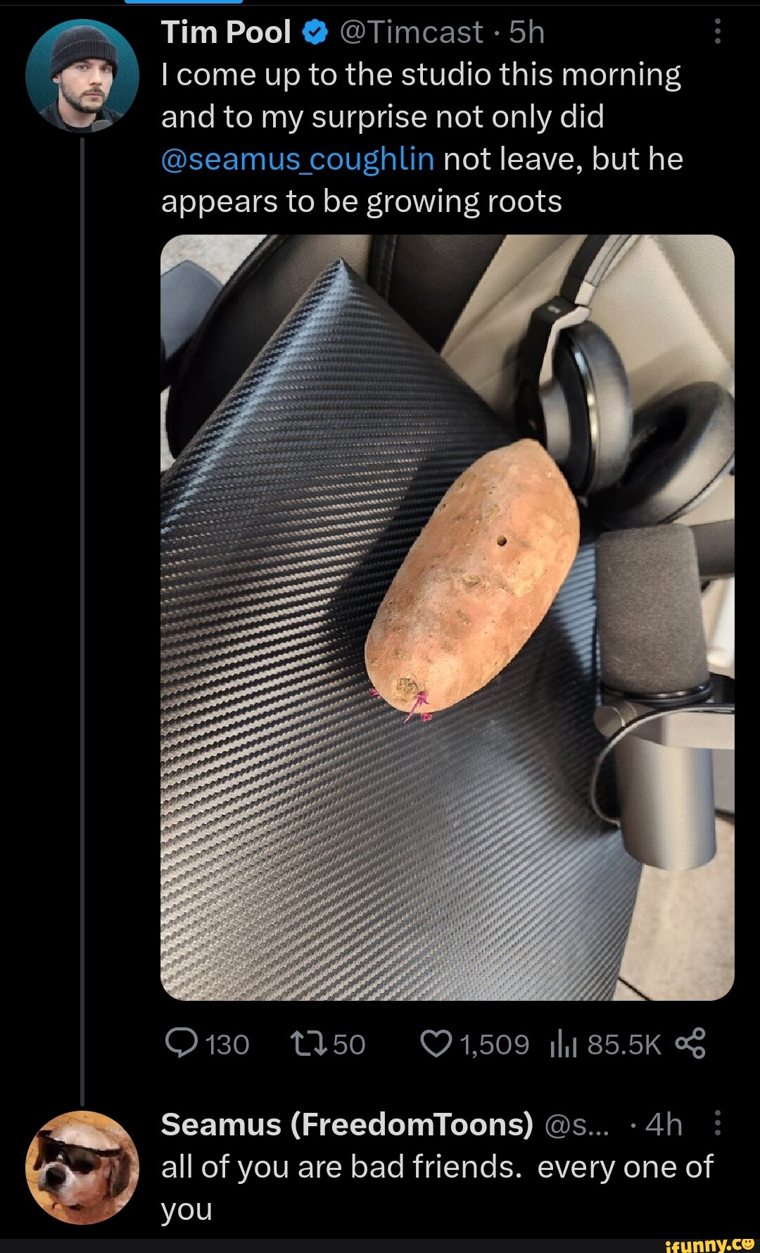 Tim Pool @Timcast I come up to the studio this morning and to my ...