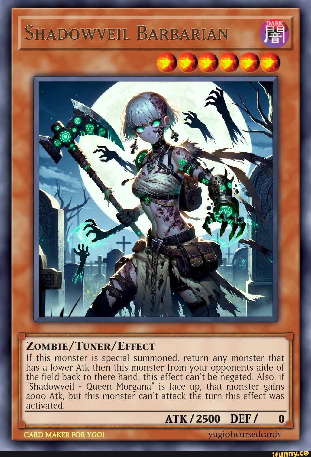 DARK WVEIL BARBARIAN ZOMBIE/ TUNER/ EFFECT If this monster is special ...