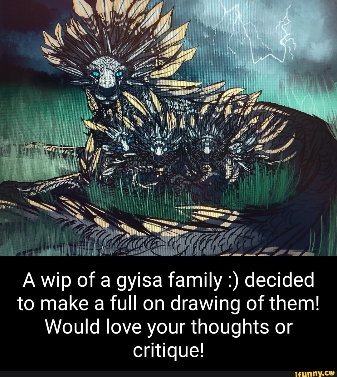 A wip of a isa family decided to make a full on drawing of them! Would ...