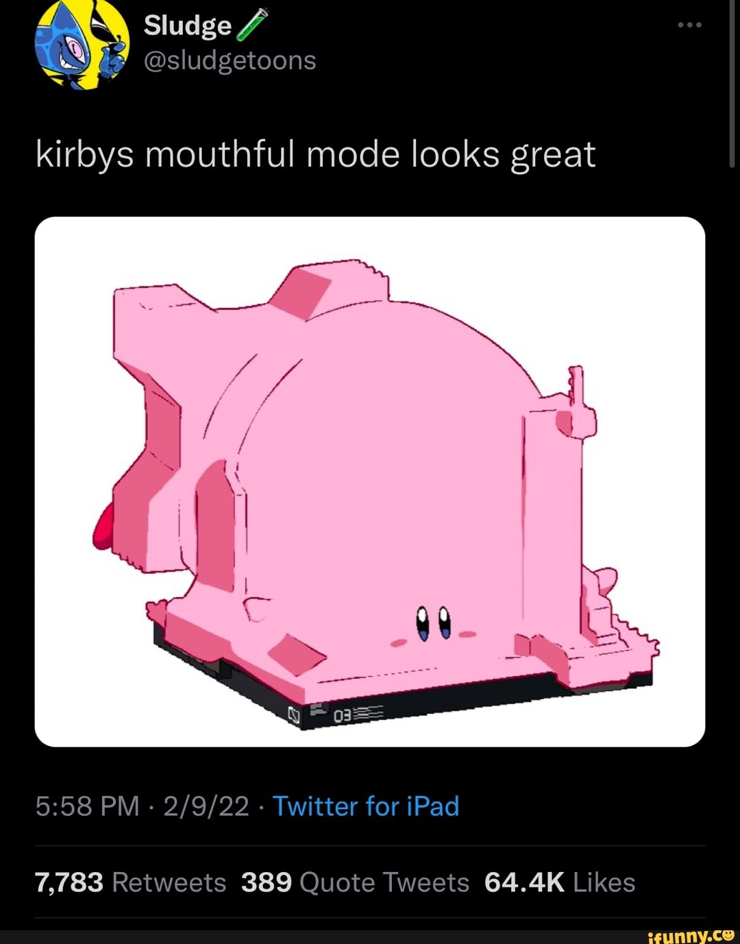 Sludge @sludgetoons kirbys mouthful mode looks great PM - - Twitter for ...