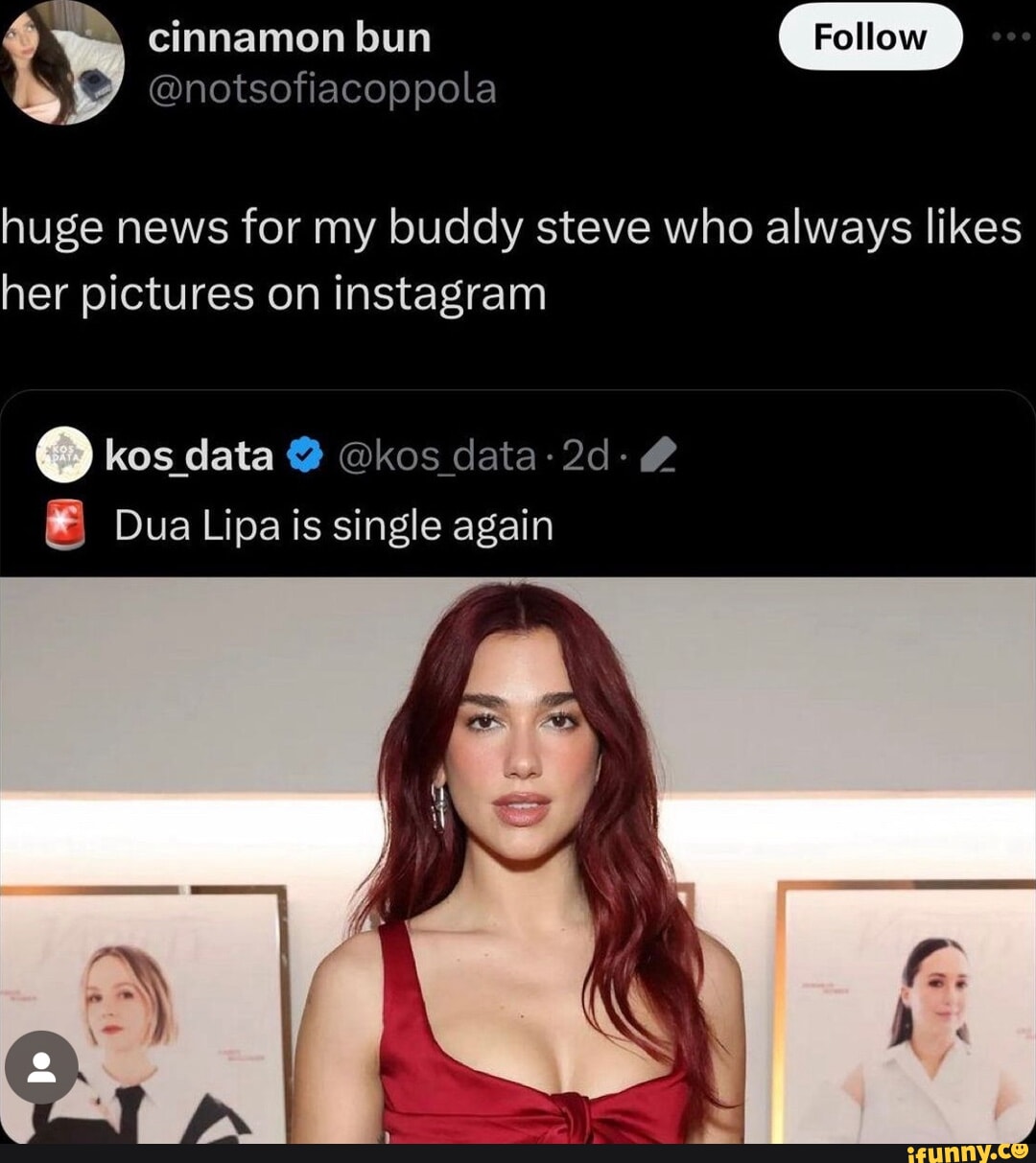 @notsofiacoppola cinnamon bun Follow huge news for my buddy steve who always likes her pictures ...