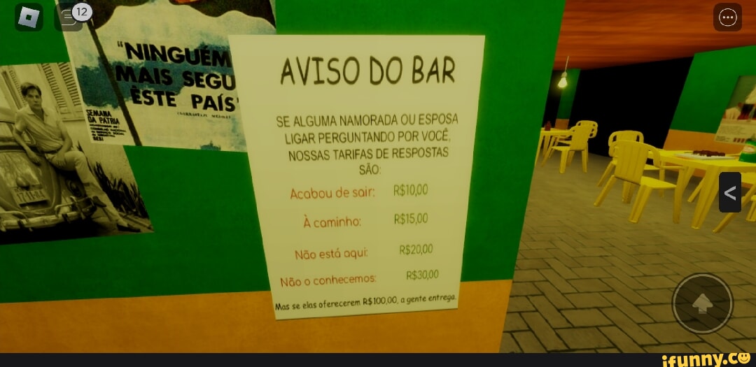 DO BAR SE RADA NOSSAS TARIFAS DE RESPOSTAS SÃO: u de sair À cominho ...