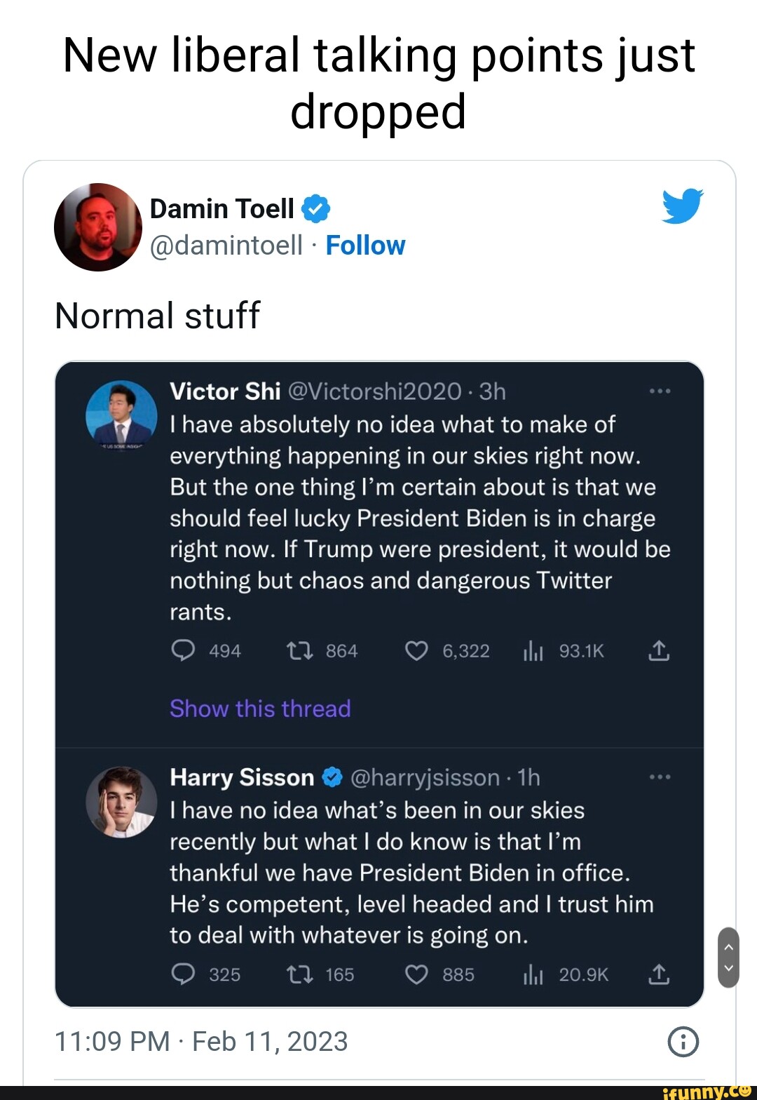 New liberal talking points just dropped Damin Toell @damintoell Follow ...