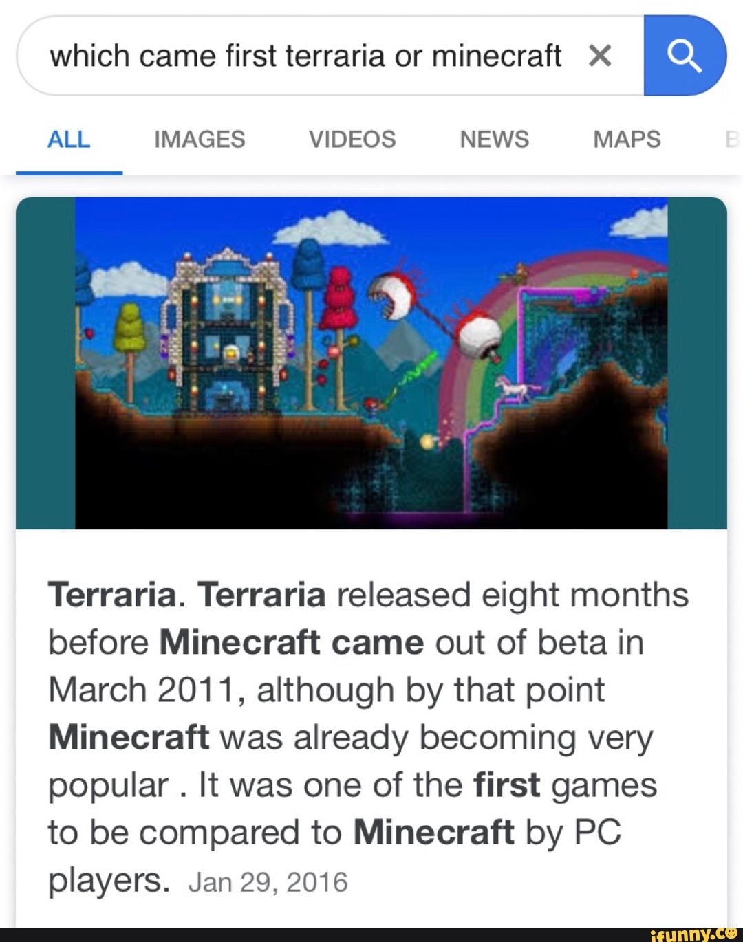Which came first terraria or minecraft X E Terraria. Terraria released ...