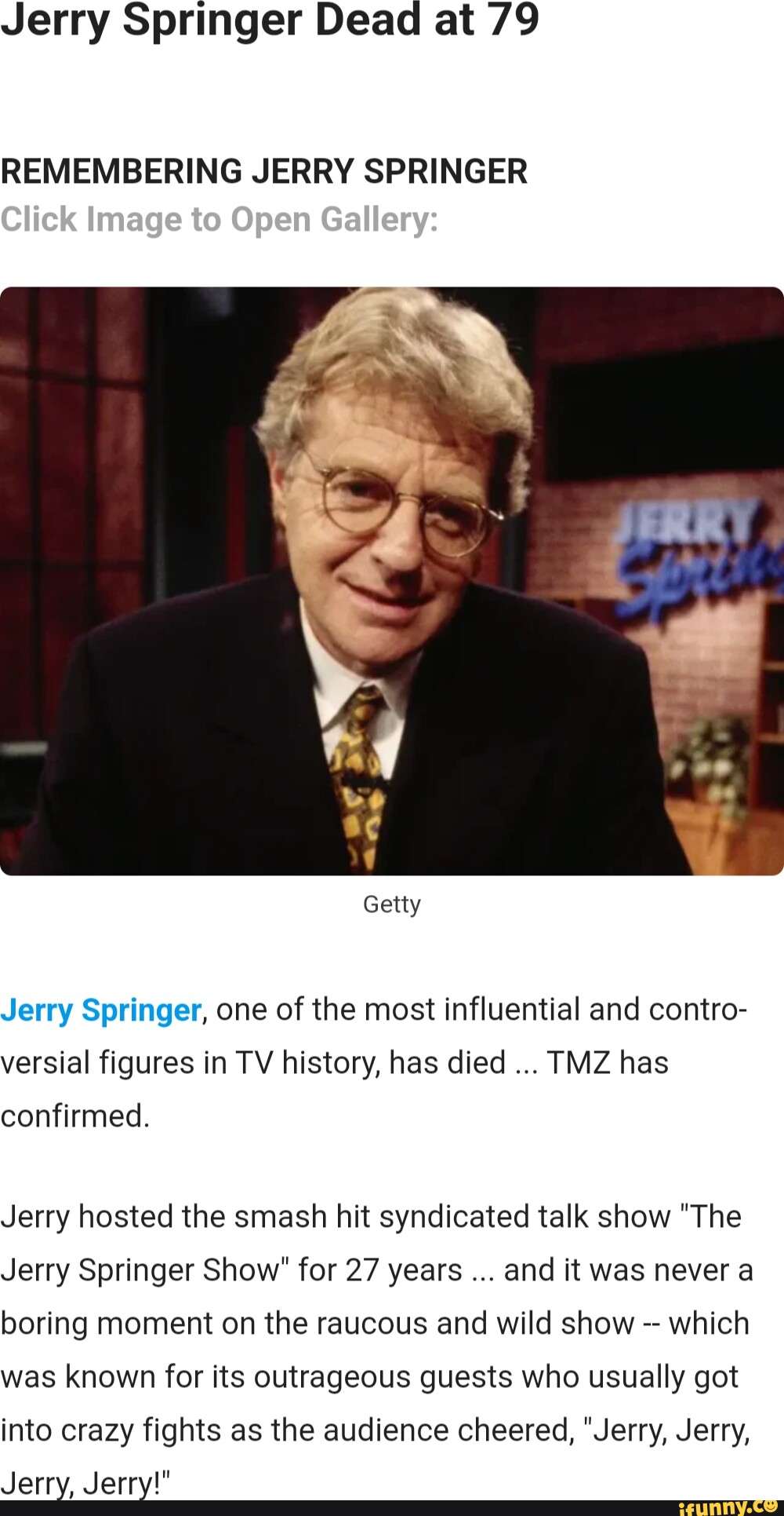 Jerry Springer Show Guests