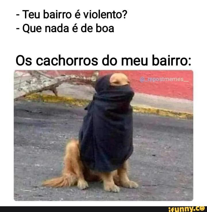 - Teu bairro é violento? - Que nada é de boa Os cachorros do meu bairro ...