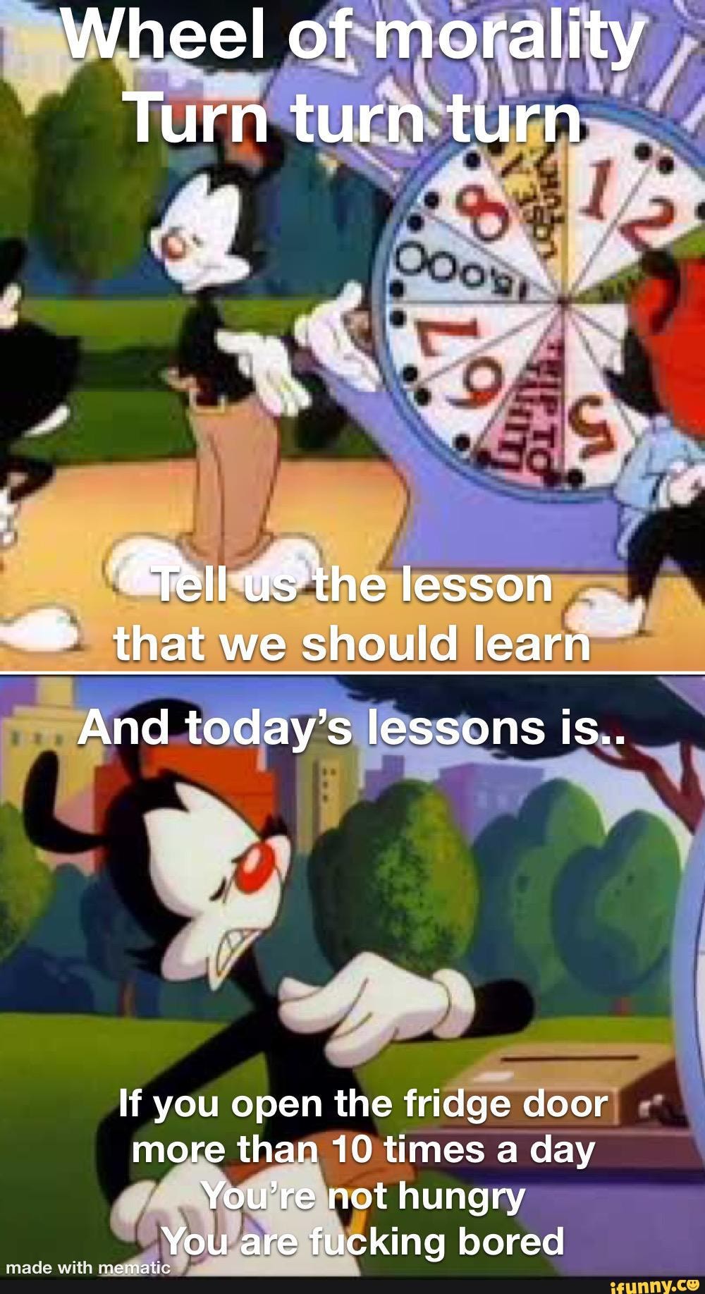 Wheel of morality Turn turn .turn uSthe lesson that we should learn And ...