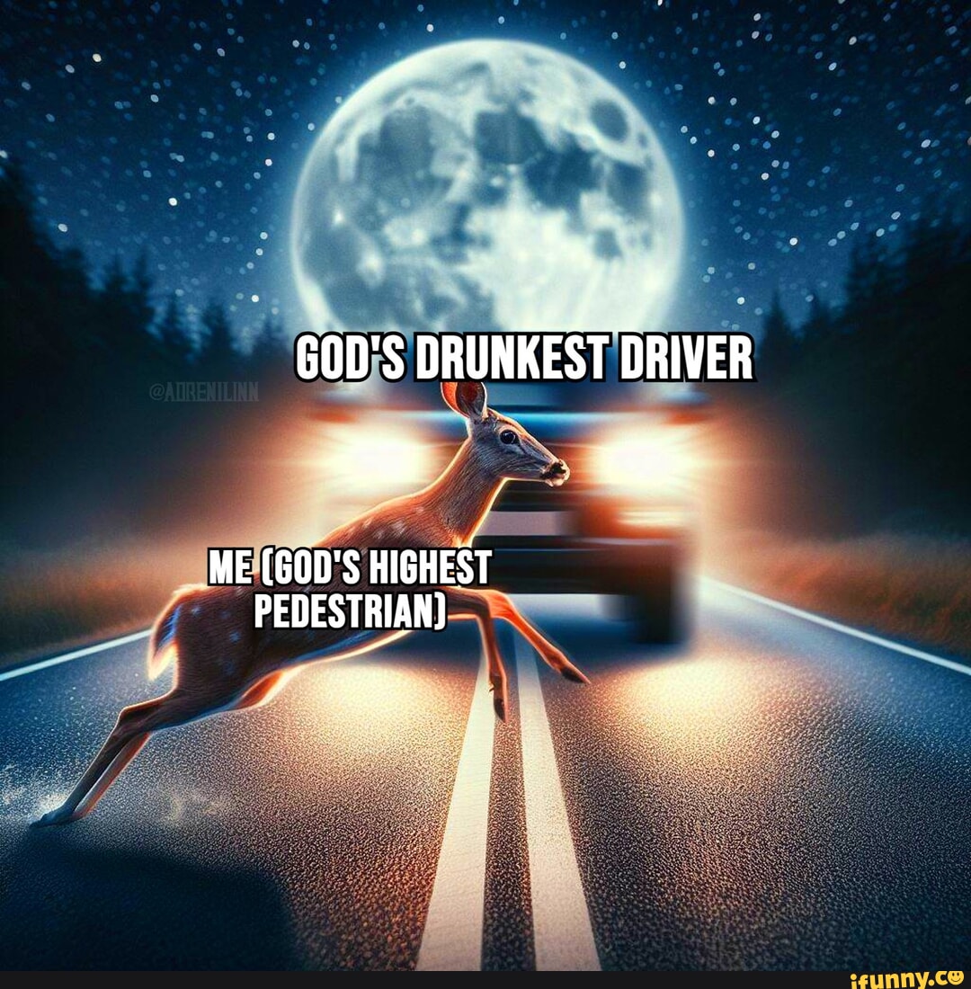 GOD'S DRUNKEST DRIVER 'ME (GOD'S HIGHEST PEDESTRIAN) - iFunny Brazil