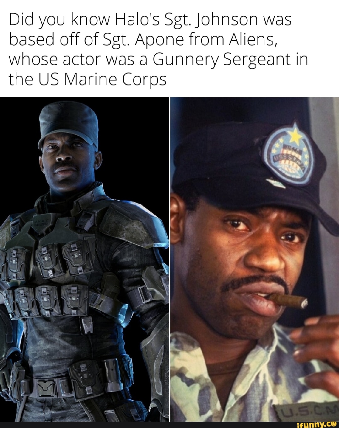 Did you know Halo's Sgt. Johnson was based off of Sgt. Apone from ...