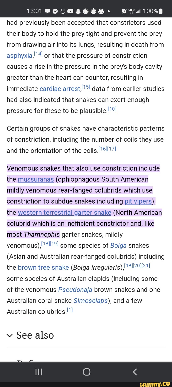 10 had previously been accepted that constrictors used their body to ...