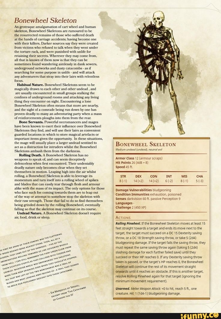 Bonewheel Skeleton 'An grotesque amalgamation Bonewheel of Skeletons ...