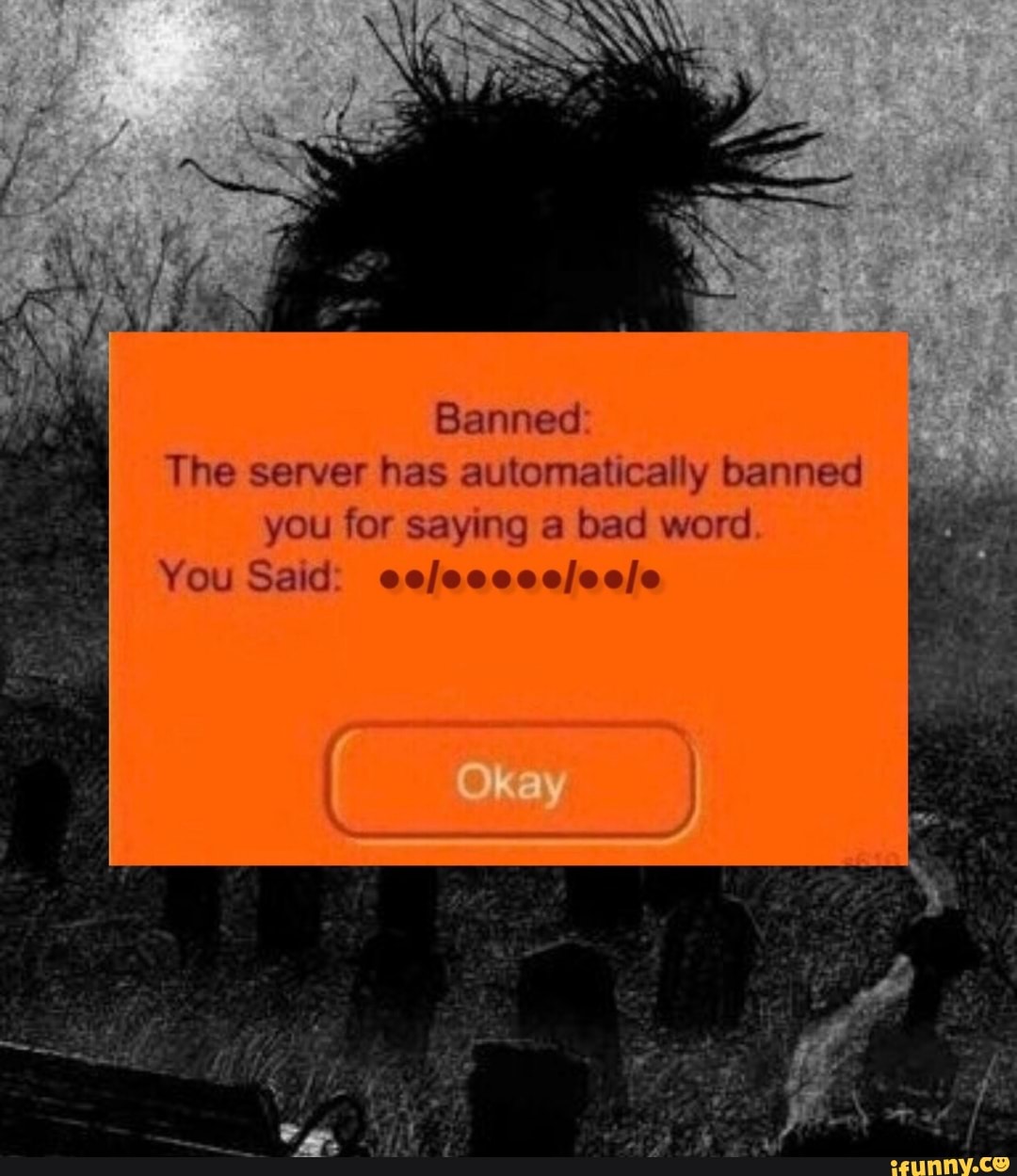 Banned The server has automatically banned you for saying a bad word ...
