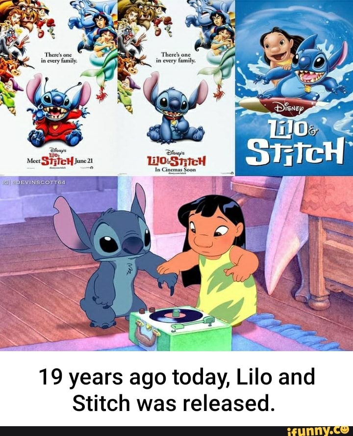 19 years ago today, Lilo and Stitch was released. - iFunny Brazil