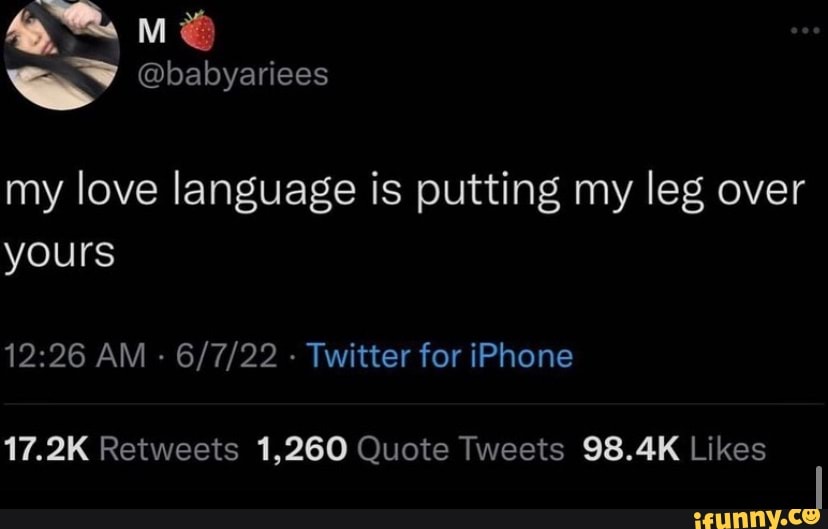 Ices my love language is putting my leg over yours AM - - Twitter for ...