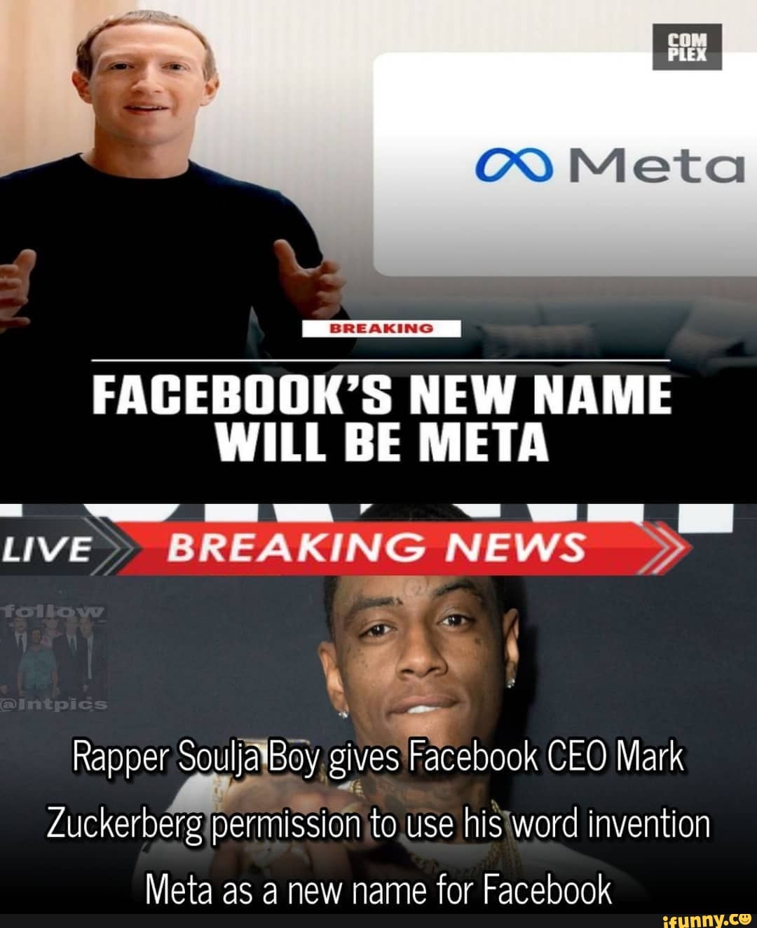 BREAKING FAGEBOOK'S NEW NAME WILL BE META LIVE BREAKING NEWS Rapper ...