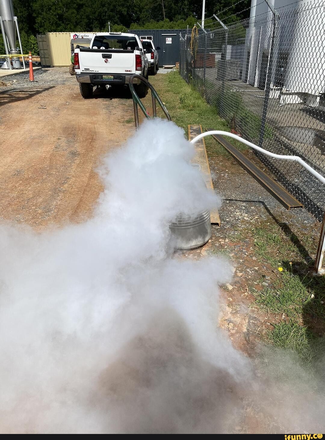 So this is what it looks like when we fill up our liquid nitrogen ...