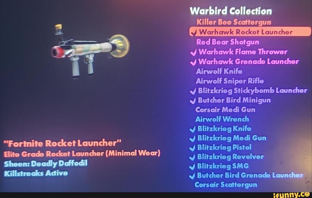 "Fortnite Rocket Launcher" Elite Grade Rocket Launcher (Minimal Wear ...