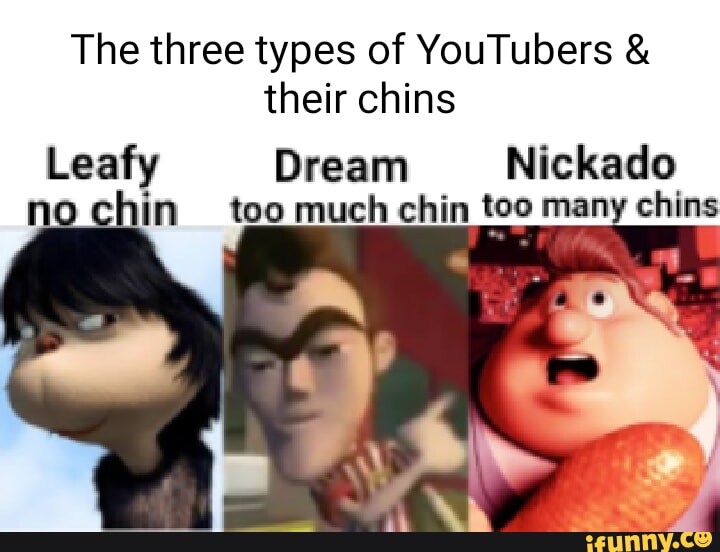 The three types of YouTubers & their chins Leafy Dream Nickado in too ...