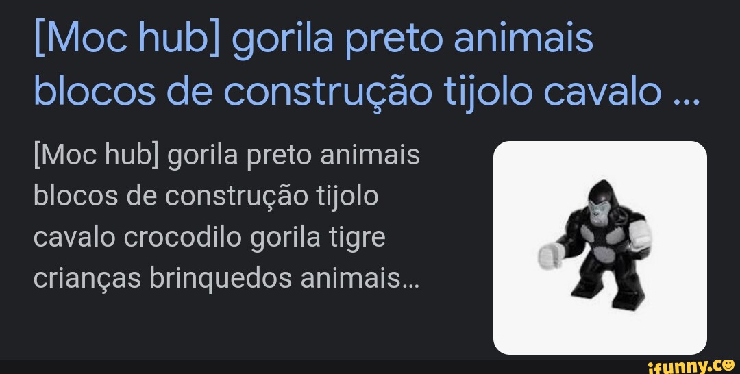 [Moc hub] gorila preto animais blocos de construção tijolo cavalo [Moc ...