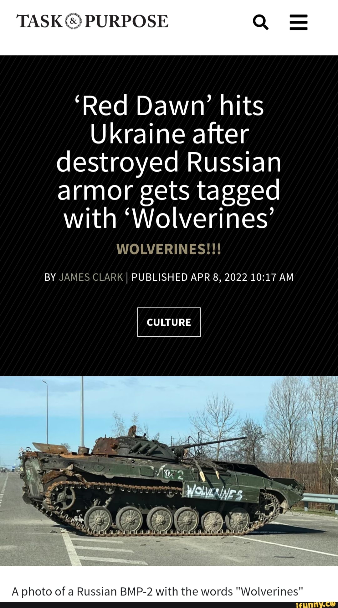 TASK PURPOSE 'Red Dawn' hits Ukraine after destroyed Russian armor gets ...