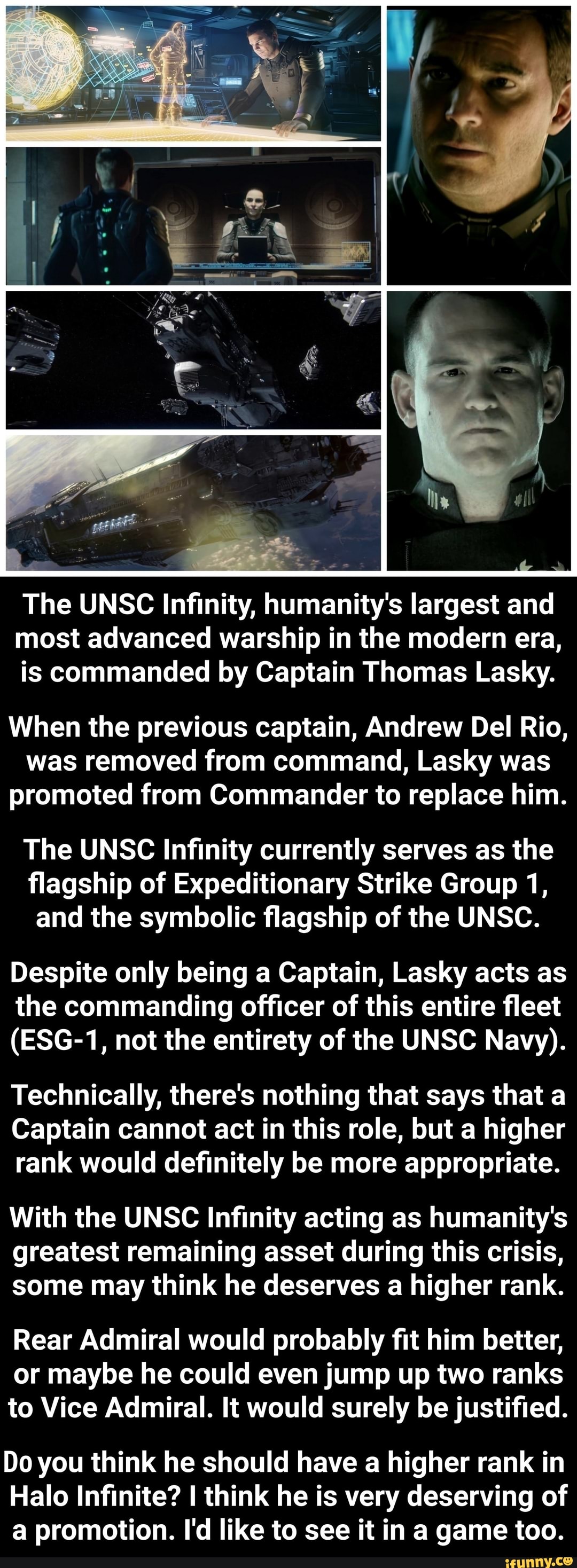 The UNSC Infinity, humanity's largest and most advanced warship in the ...
